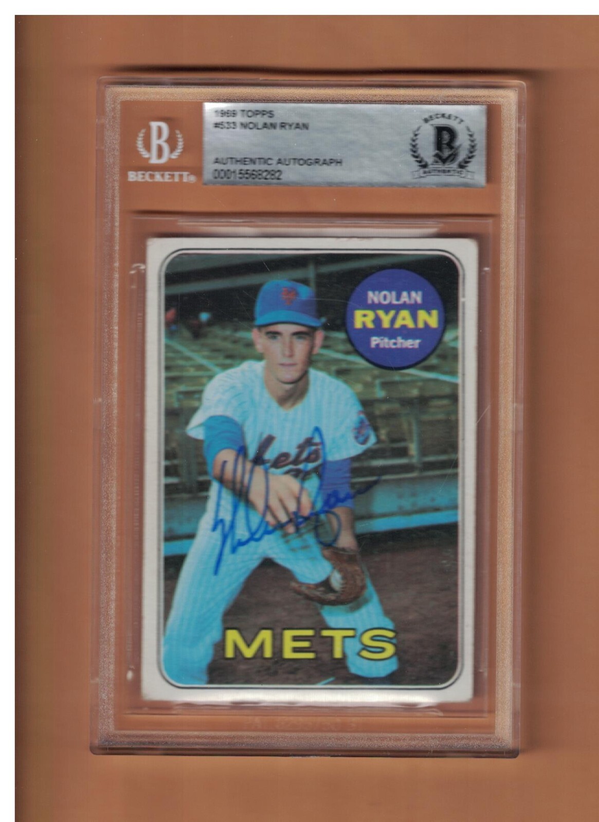 Nolan Ryan AUTOGRAPHED 1969 TOPPS BASEBALL Card SIGNED NEW YORK METS ...