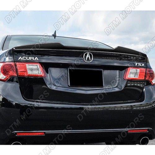 For 09-14 Acura TSX Sedan V-Style Real Carbon Fiber Rear Trunk Lip ...