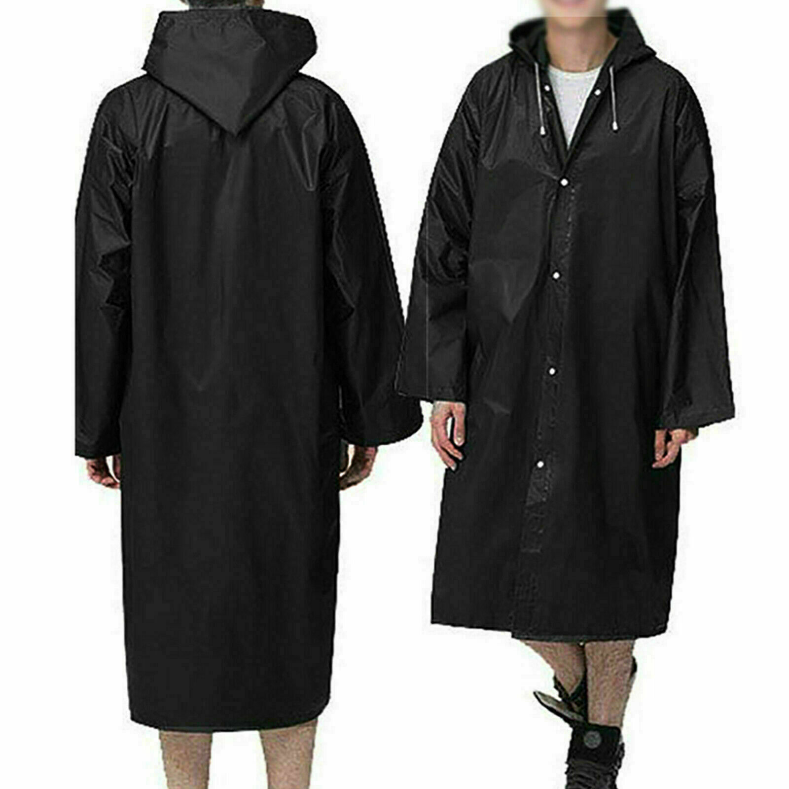 WATERPROOF RAIN COAT LONG PONCHO WOMEN MEN OUTDOOR RAINCOAT EVA CLOTH ...