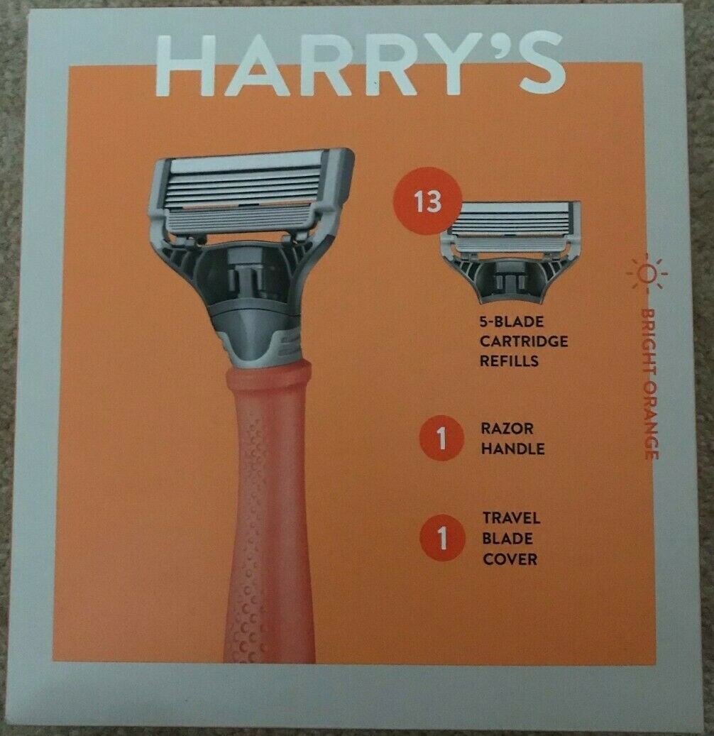 HARRYS famous SHAVING KIT 13 5 GERMAN BLADE REFILLS 1 RAZOR 1 TRAVEL ...