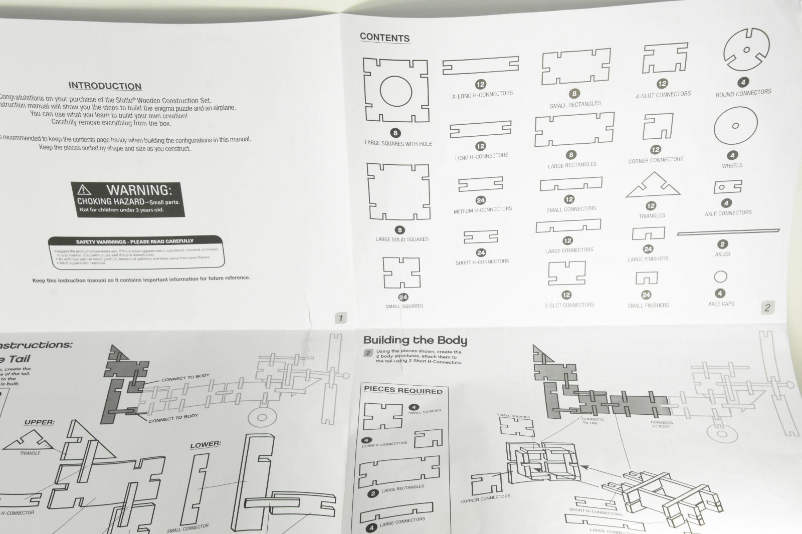 Biplane Airplane Slotto Wooden Construction Set TreeHaus Toy Shoppe ...