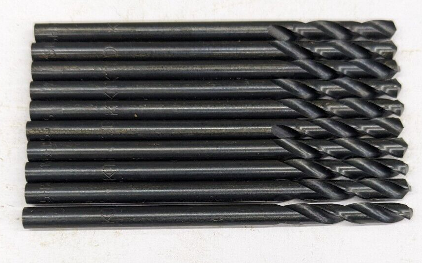 10 Jobber Length Drills Short Flute Wire Gauge Size #15 Black Oxide HSS ...