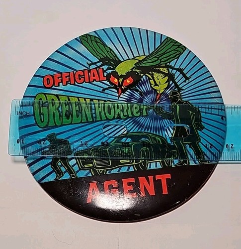 Vintage Official Green Hornet Agent Pin 4” 1966 Large Pinback VG | eBay
