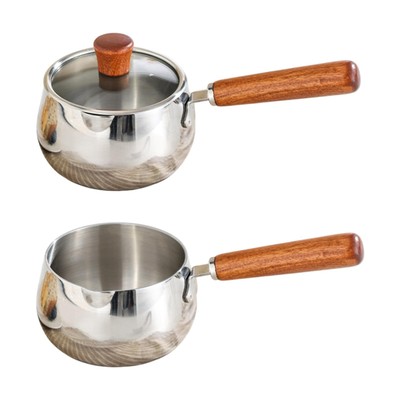 Stainless Steel Milk Pan Sauce Pan Portable Long Handle Multipurpose ...