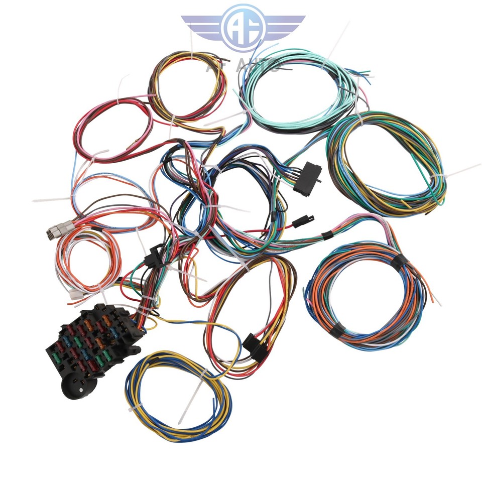 22 Circuit Wiring Harness Street Hot Rat Rod Custom Wire Kit XL WIRES ...