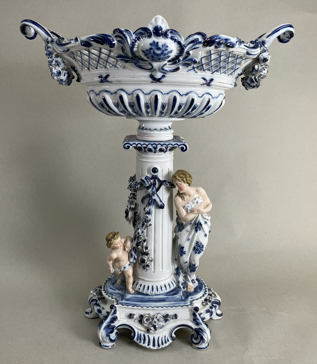 Antique Dresden Carl Thieme Reticulated Centerpiece Pedestal Bowl | eBay