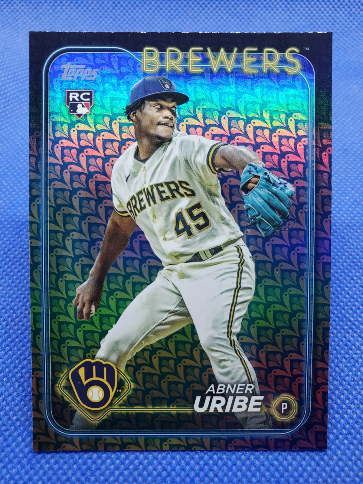 2024 Topps ABNER URIBE Rookie Easter Variation Foil card MILWAUKEE ...