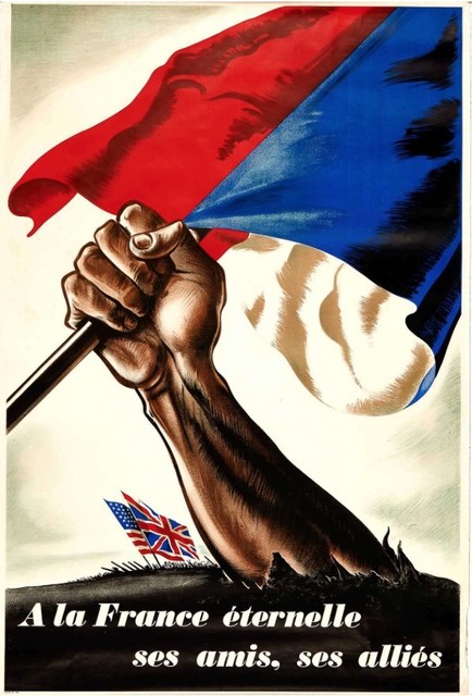A LA FRANCE ETERNELLE Vintage 1945 WW2 French PROPAGANDA poster 40x60 ...