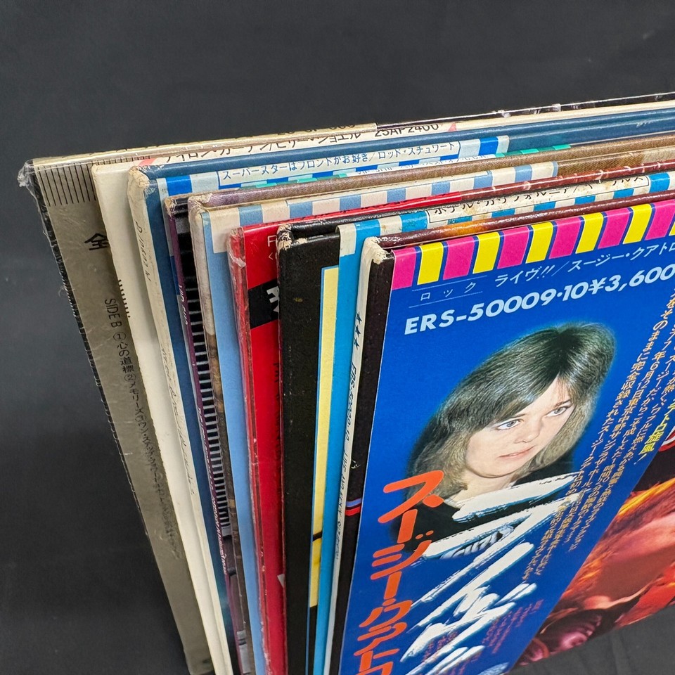 LOT OF 36 JAPAN LPs ROCK VINYL PIN-UP ALL OBI NM to EX BEATLES KATE ...