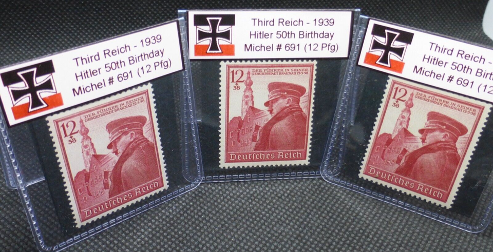 Adolf Hitler 1939 WW2 50th Birthday Stamp Third Reich Nazi Germany MNH ...
