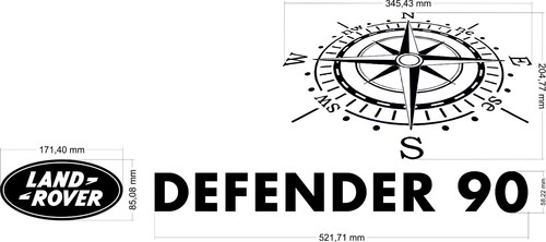 2 X stickers Land rover DEFENDER COMPASS CAR DECALS,STICKERS,GRAPHICS ...