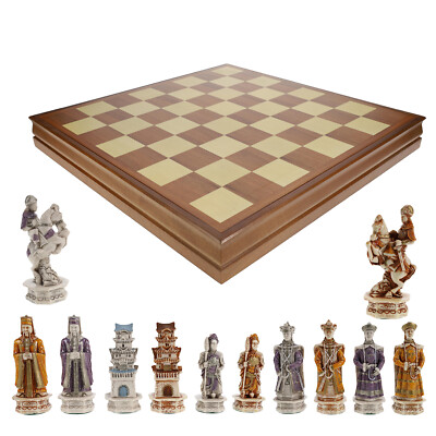 Traditional Chinese Themed Chess Set Hand Painted 18” Board and 4” King ...