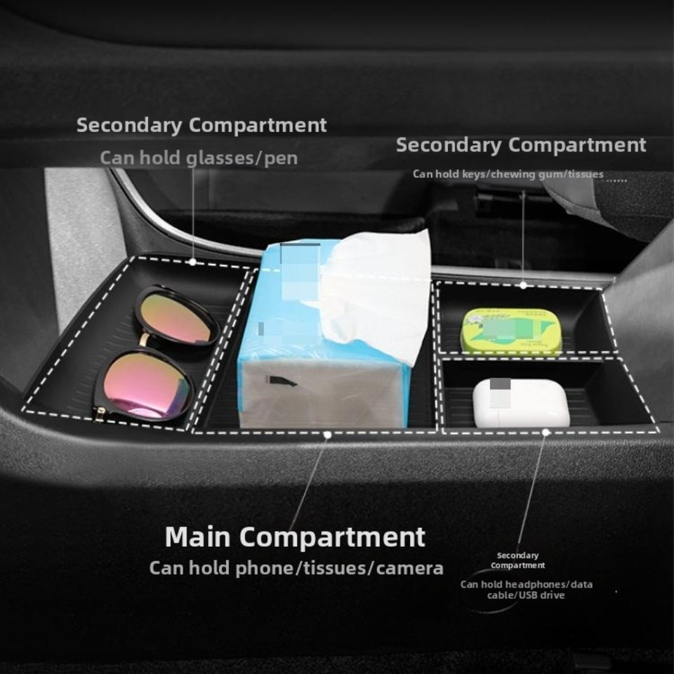 Armrest Storage Box Car Organizer Rubber Non-slip Pad TPE Construction ...