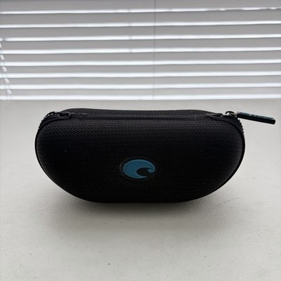 Costa Del Mar Sunglasses Case Hard Clamshell Zip Up OEM Black Blue Logo ...