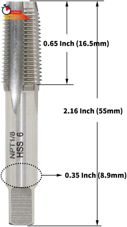 1/8 27 NPT Tapered Pipe Thread Tap High Speed Steel Pipe Thread Tap | eBay