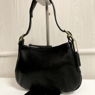 Minimal Black Leather Hand Bag Vintage Timeless Design From Japan ...