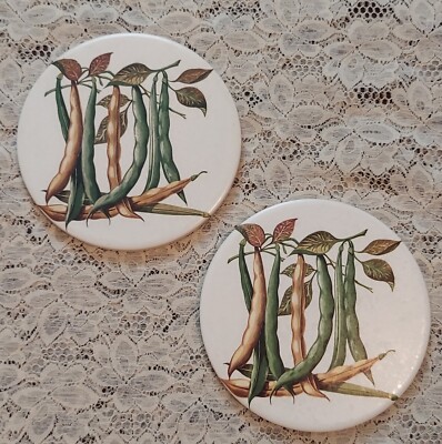 Green Bean Tile Trivets Vintage Vegetable Themed Table Decor FREE US ...