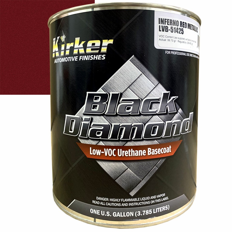 1 Gal Kirker Black Diamond Car Paint Inferno Red Met LVB-51425 w/ Med ...