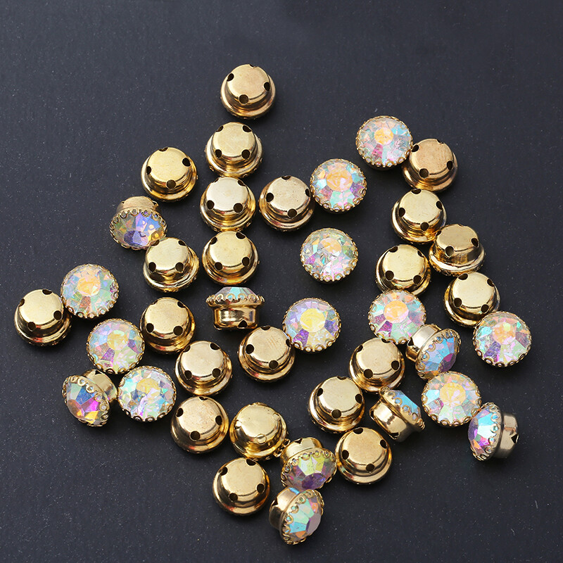 10PCS 7MM CRYSTAL AB SEW ON JEWELS GEMS BEADS WEDDING COSTUMES CRAFT | eBay