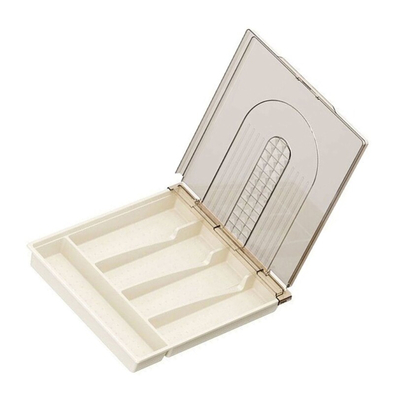 Stackable Kitchen Storage Box with Lid Practical Cutlery Organization ...