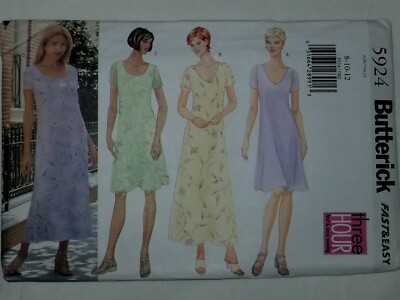Dress Set Butterick 5924 Sewing Pattern Size 8 10 12 UC FF Midi Long ...