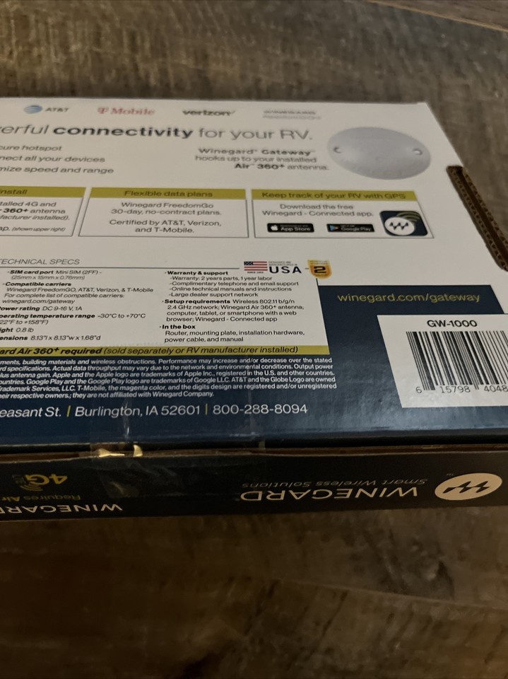Winegard GW-1000 Gateway 4G LTE WiFi Router RV Camper Motor Home ...