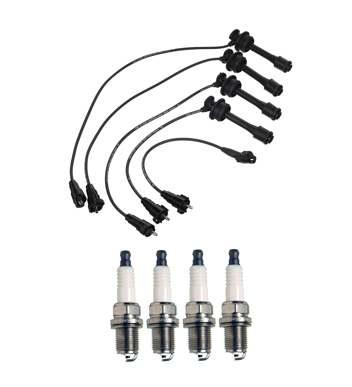 Denso Wire Set 5mm & 4 U-Groove Spark Plug .032 Kit For Toyota Celica ...