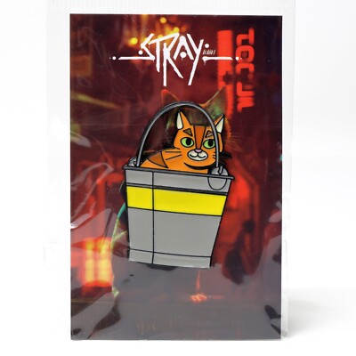 Stray Cat in a Bucket Official Enamel Pin Badge Outsider Orange Kitten ...