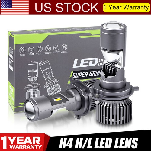 1 Pair LHD 100W H4 9003 Mini Bi-LED Projector Lens LED Headlight Hi-Lo ...