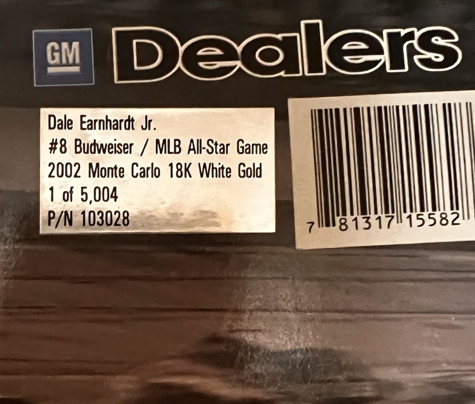 GM DEALER 18Kt. White Gold Dale Earnhardt Jr. #8 Bud Monte Carlo Die ...