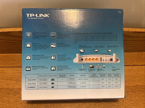 TP-Link TD-W9970 300Mbps WiFi Wireless N USB Port VDSL2 ADSL Modem ...
