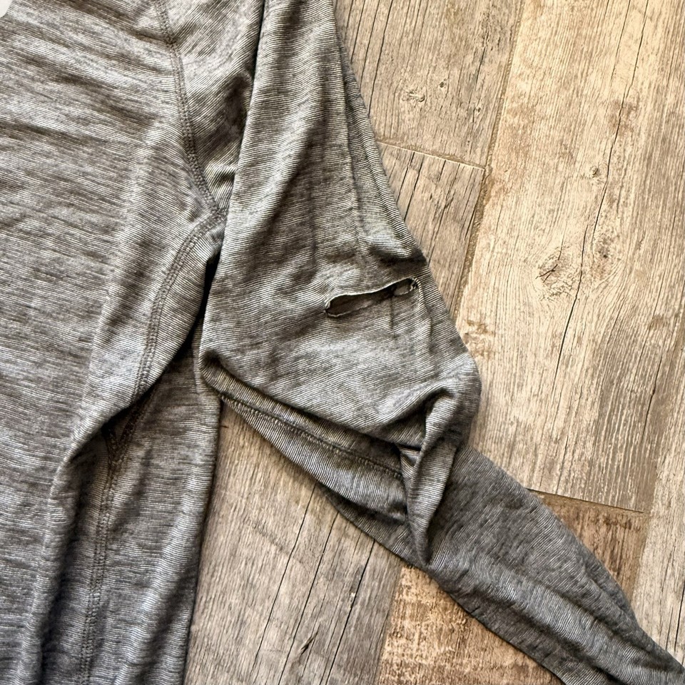 KUIU Base Layer Shirt Mens Large Gray 105 Merino Wool Nuyarn long ...