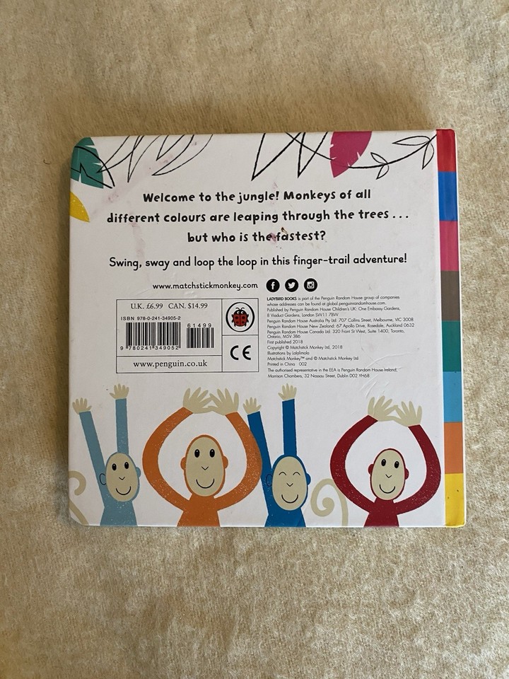 MATCHSTICK MONKEY COLOURS BOARD BOOK FINGER TRAIL TODDLER | eBay UK