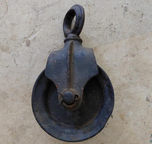 Antique Cast Iron Pulley Hoist Hay Trolley Barn Farm Tool | eBay