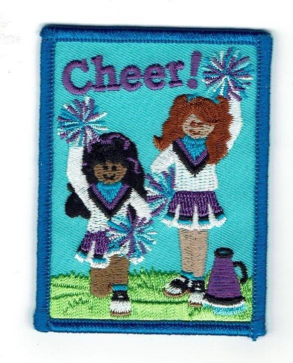 Girl Blue CHEER Cheerleader Cheerleading 3" Fun Patches Badges GUIDES ...