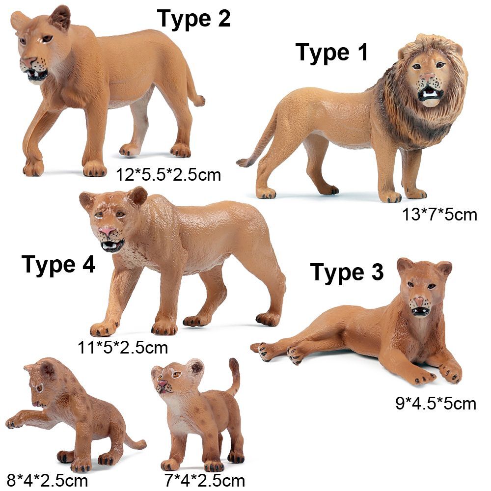 Lioness Cub Figurines Lion Family Models Simulation Wildlife Wild ...