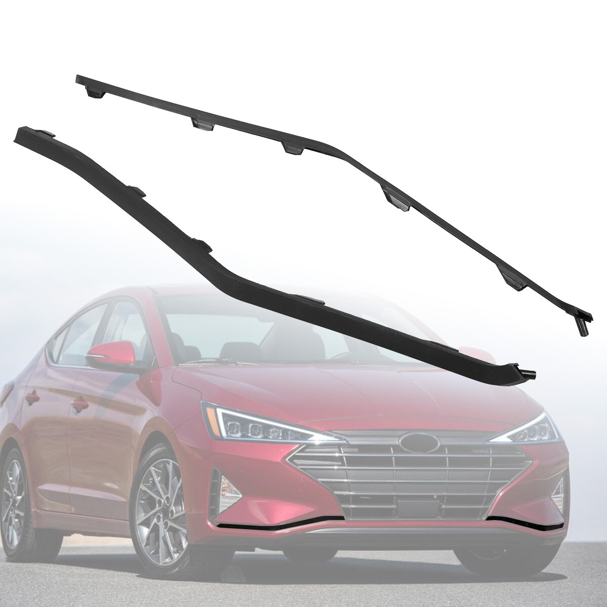2x Front Bumper Lower Molding Trim For 19 2020 Hyundai Elantra Sedan ...