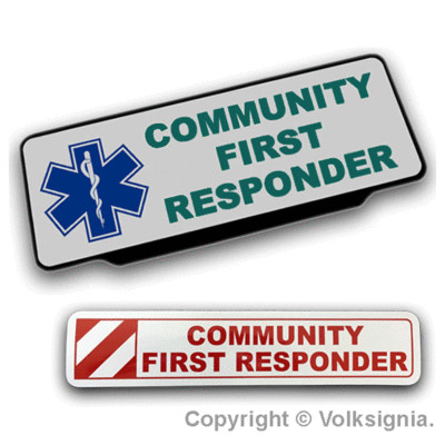 Community First Responder Sun Visor sign Green Text on White with SOL ...