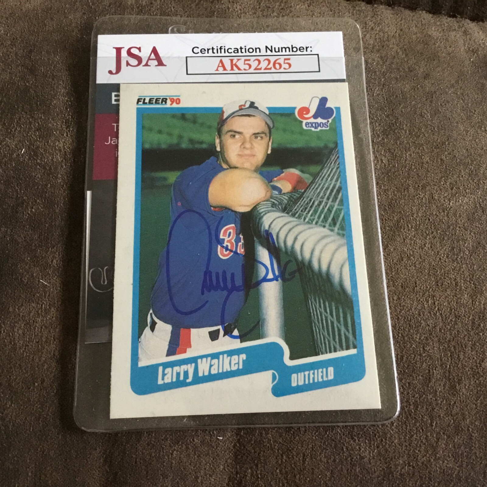 Autographed 1990 Fleer Larry Walker rookie. HOF JSA STICKER & CERT | eBay