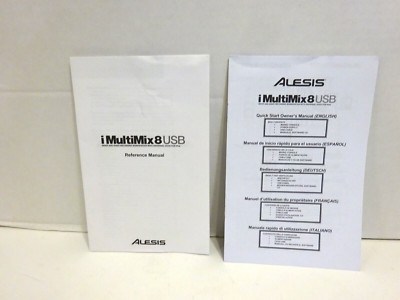 Alesis iMultiMix 8 USB Reference Manual & Quick Start ** FREE SHIPPING ...