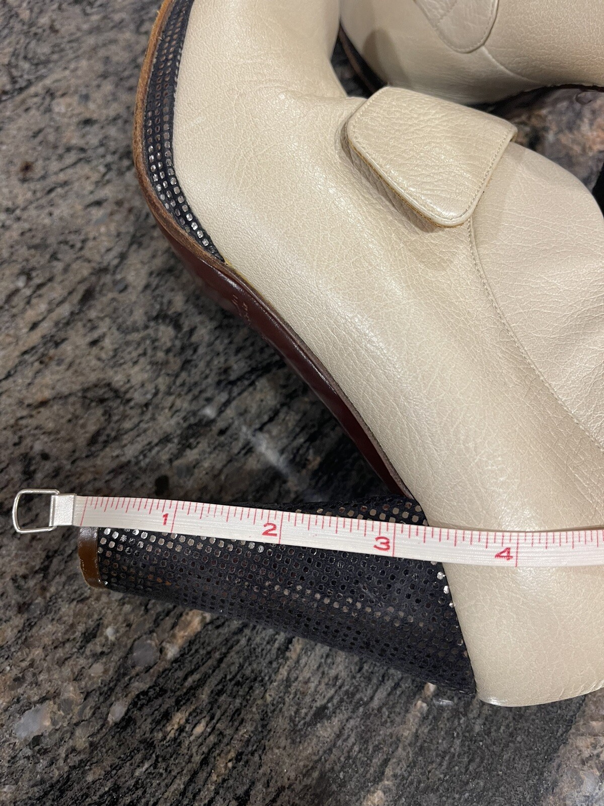 Chie Mihara Ivory Leather Platform Bootie Strap Shoes… - Gem