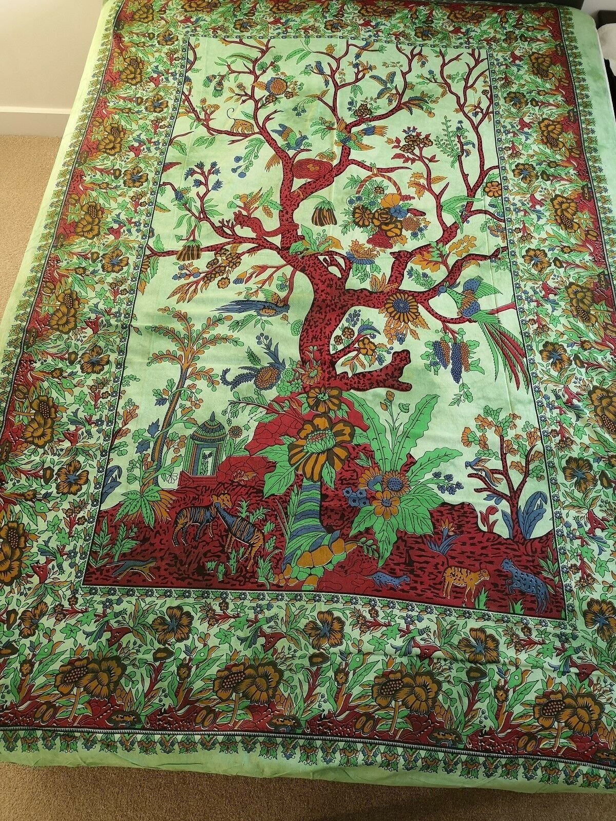 Indian Cotton Tapestry Twin Tree Of Life Home Decor Bedding Bedspread ...