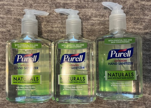 3 Pack Purell NATURALS Advanced Hand Sanitizer Pump Bottle 8 Oz Each ...