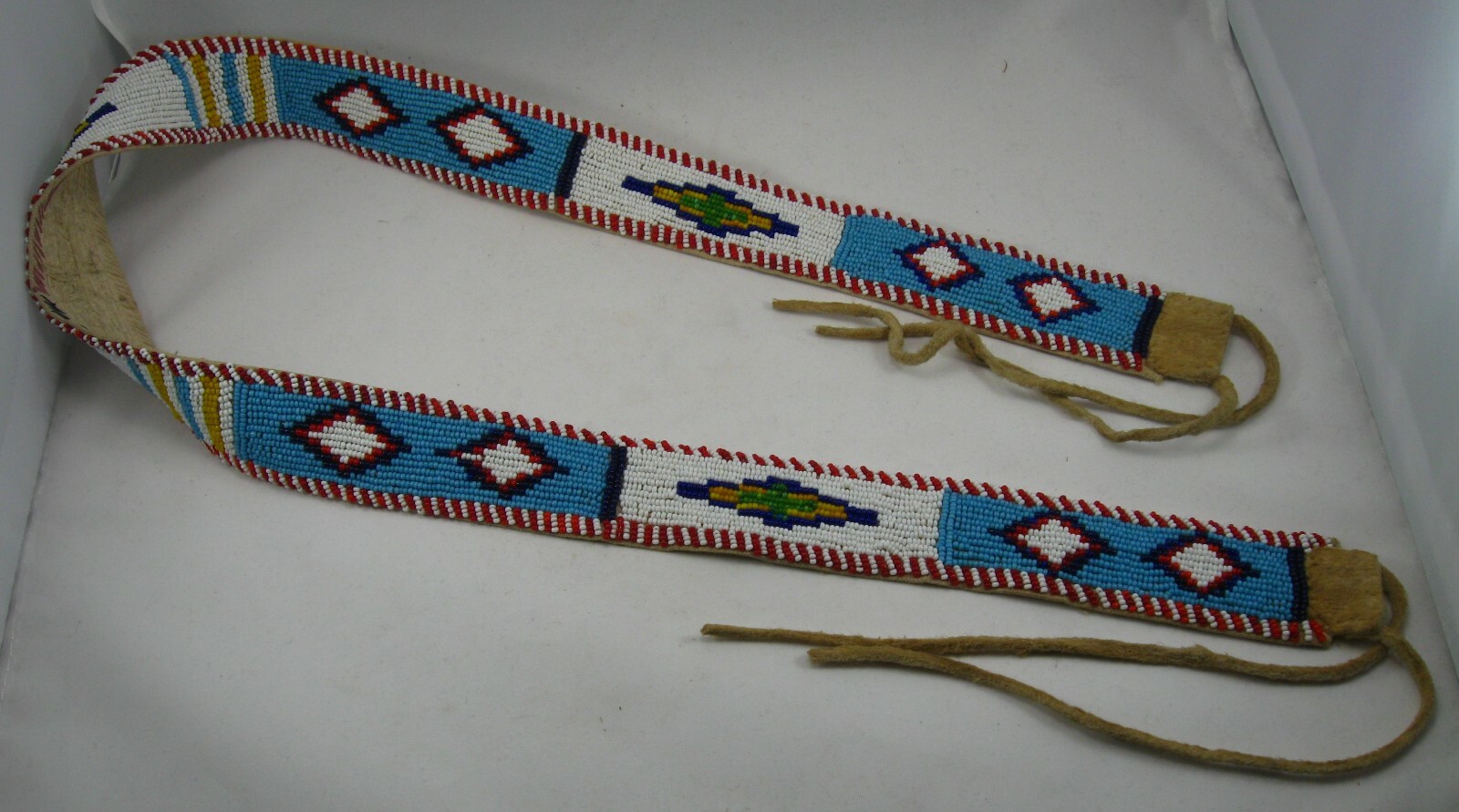 Early 1900s Dogrib (Northern Athabaskan) Beaded Dress Belt, Geometric ...