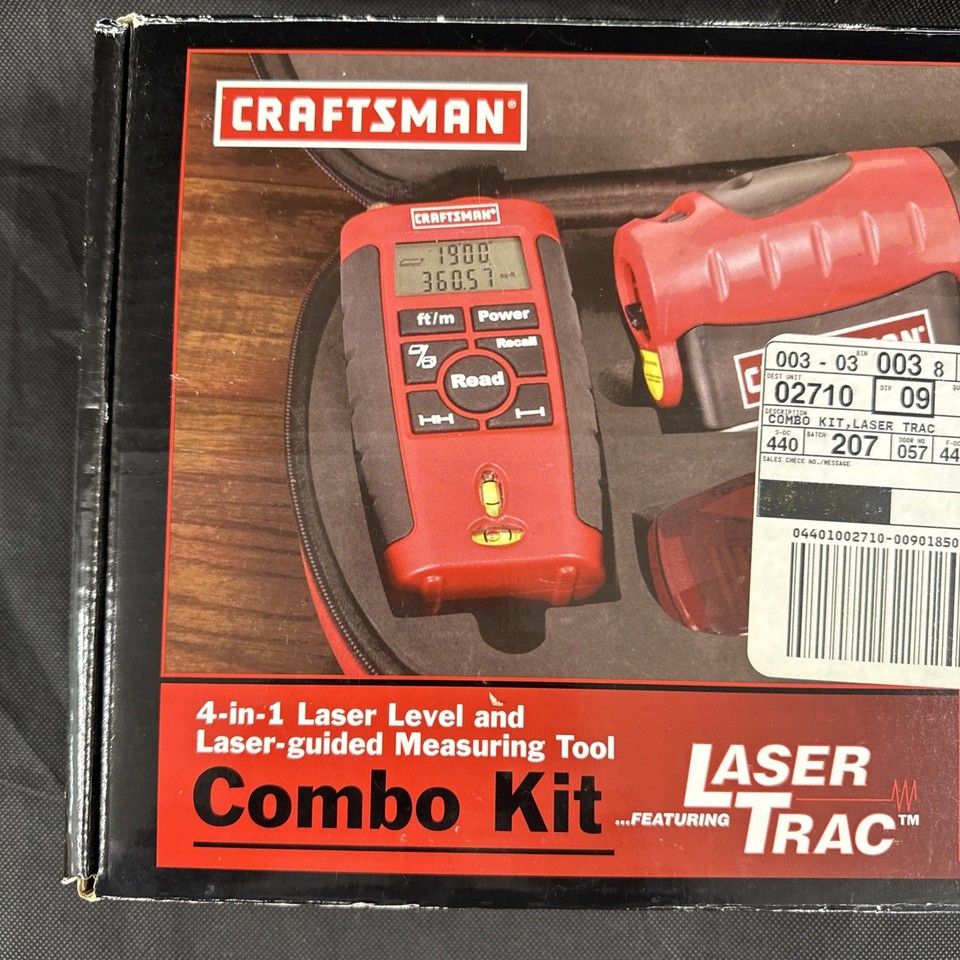 Craftsman Laser Level Trac Combo Kit 4 in 1 Measuring Tool Set #9-48255 ...