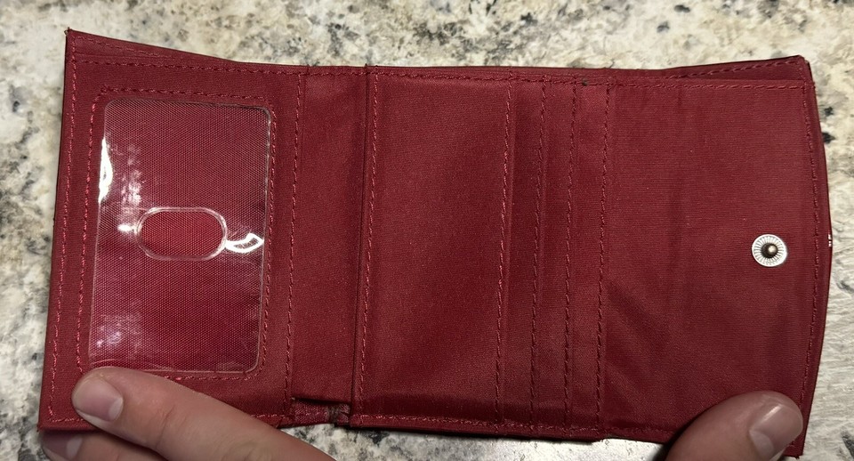 Womens Guang Tong Faux Crocodile / Alligator Tri-Fold Red Wallet | eBay