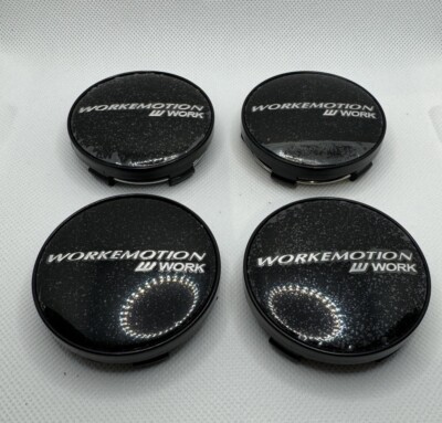 WORK EMOTION Black Wheel Center Caps 60mm Emblem 4pc JDM Cap | eBay ...