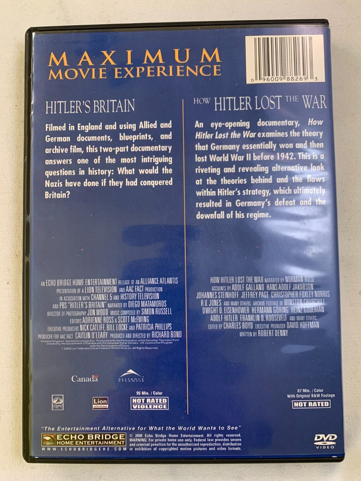 Military History Collectors Set: Hitlers Britain/How Hitler Lost the ...