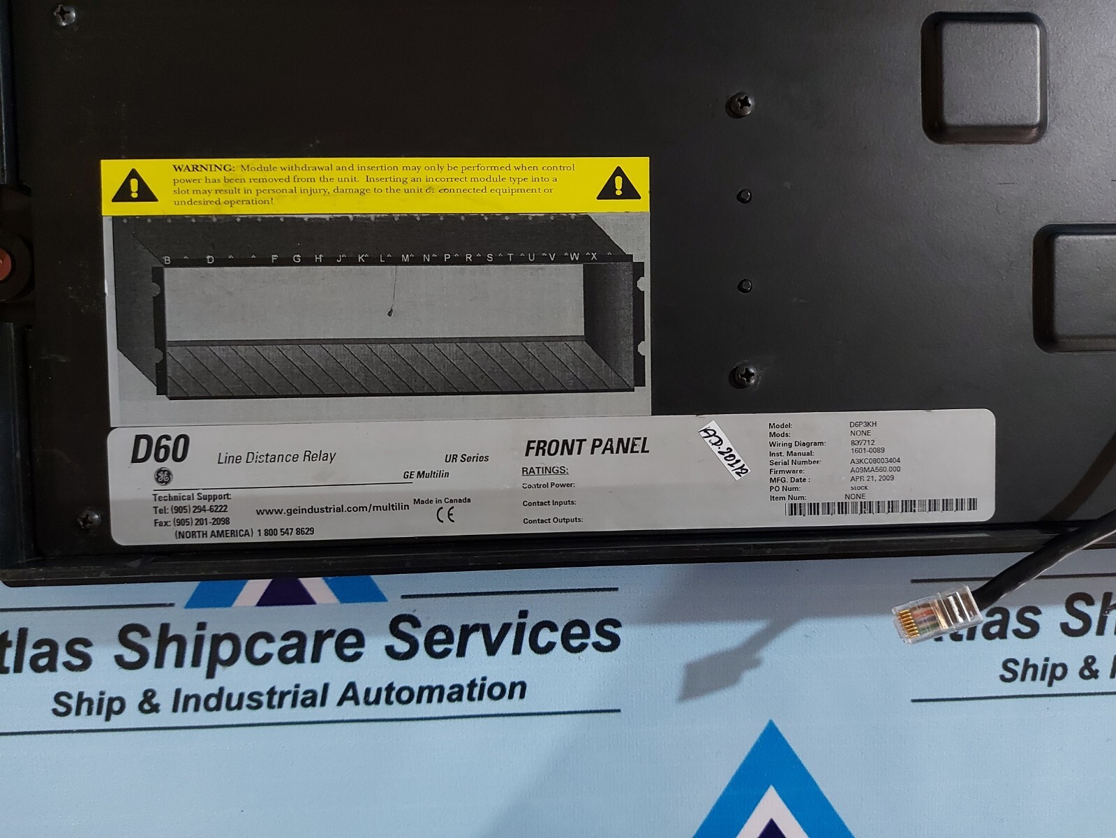 GE Multilin D60 Line Distance Protection System Relay Front Panel UR ...