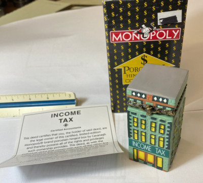 Porcelain Hinged Box Monopoly Income Tax w/ Title Deed and Box | eBay
